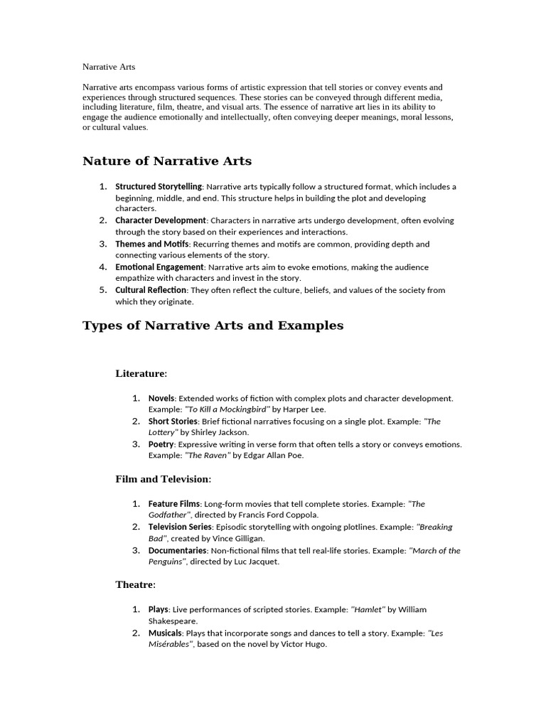 Narrative Arts | PDF