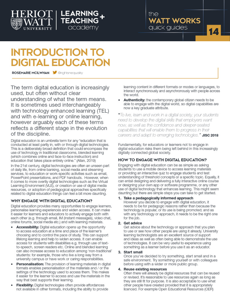 GuideNo14 - Introduction To Digital Education | PDF