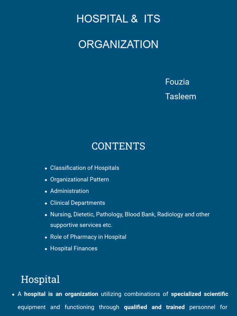Hospital & Its Organization | PDF