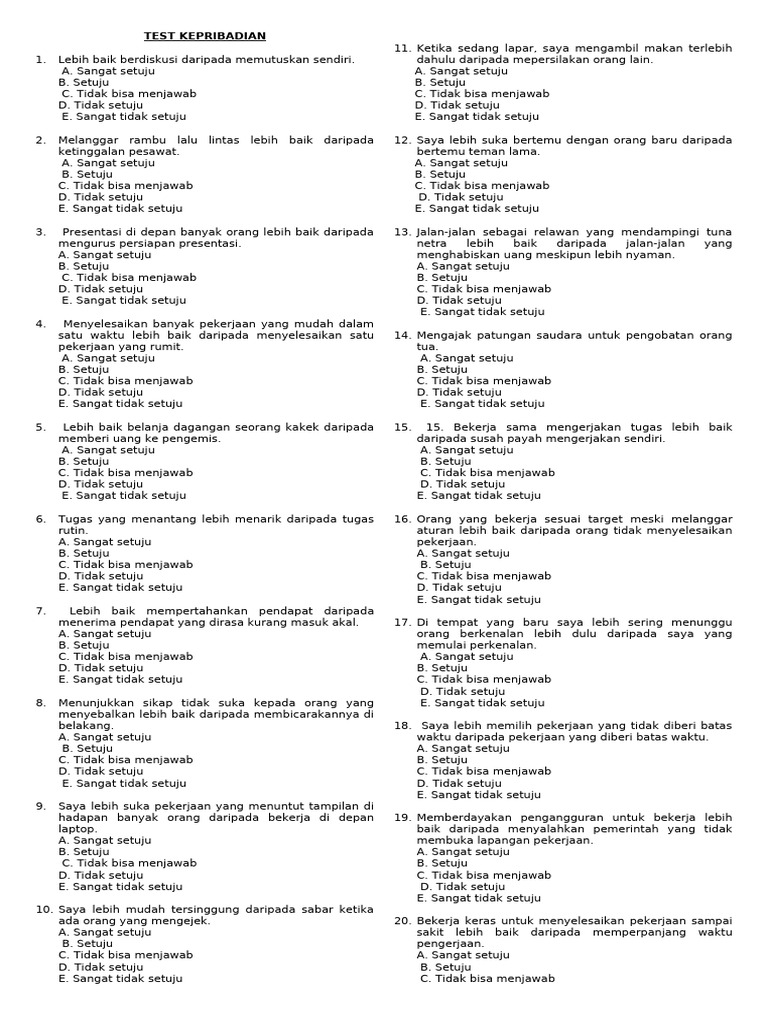 TEST_KEPRIBADIAN_PSIKOTEST | PDF
