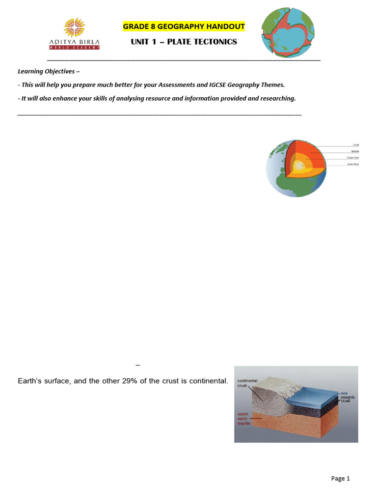 handout on plate and volcanos | PDF handout on plate and volcanos | PDF