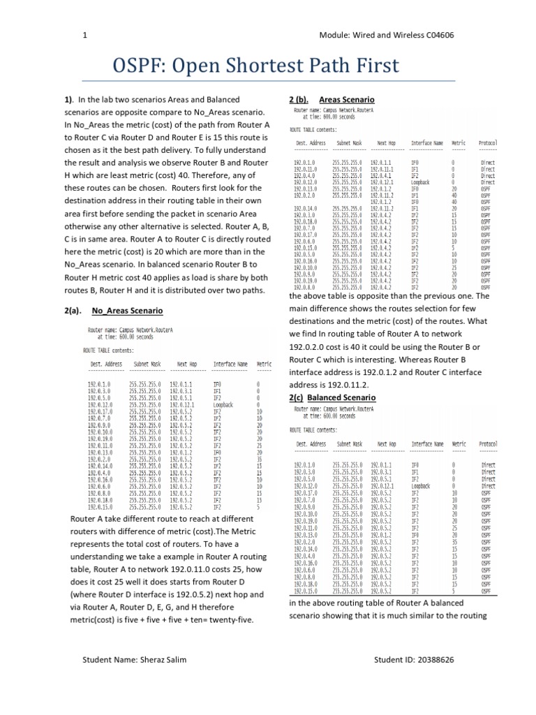 Ospf Lab Opnet It Guru | PDF