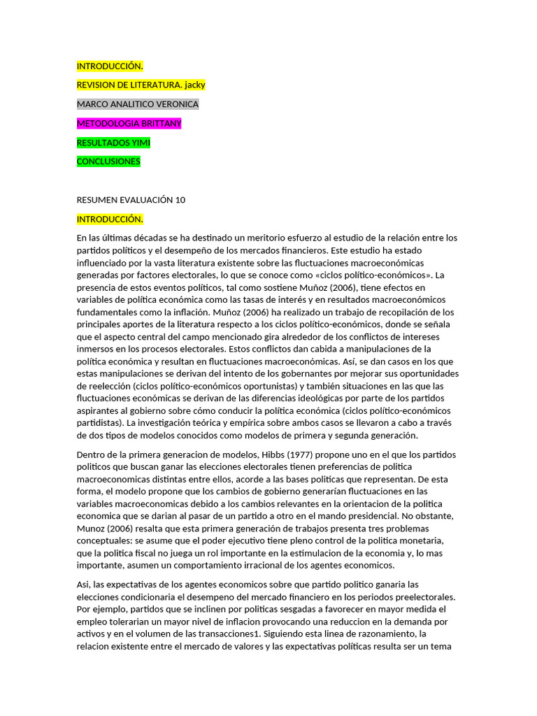 Evaluación 10 resumen ppt | PDF