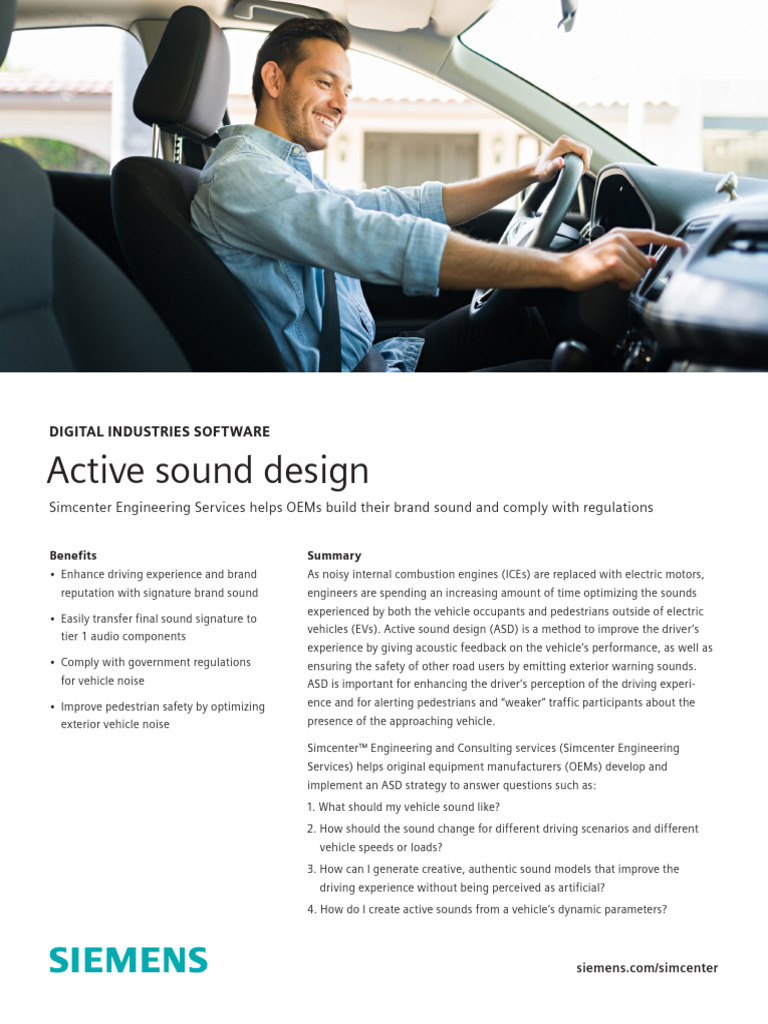 Siemens SW Active Sound Design Fact Sheet | PDF