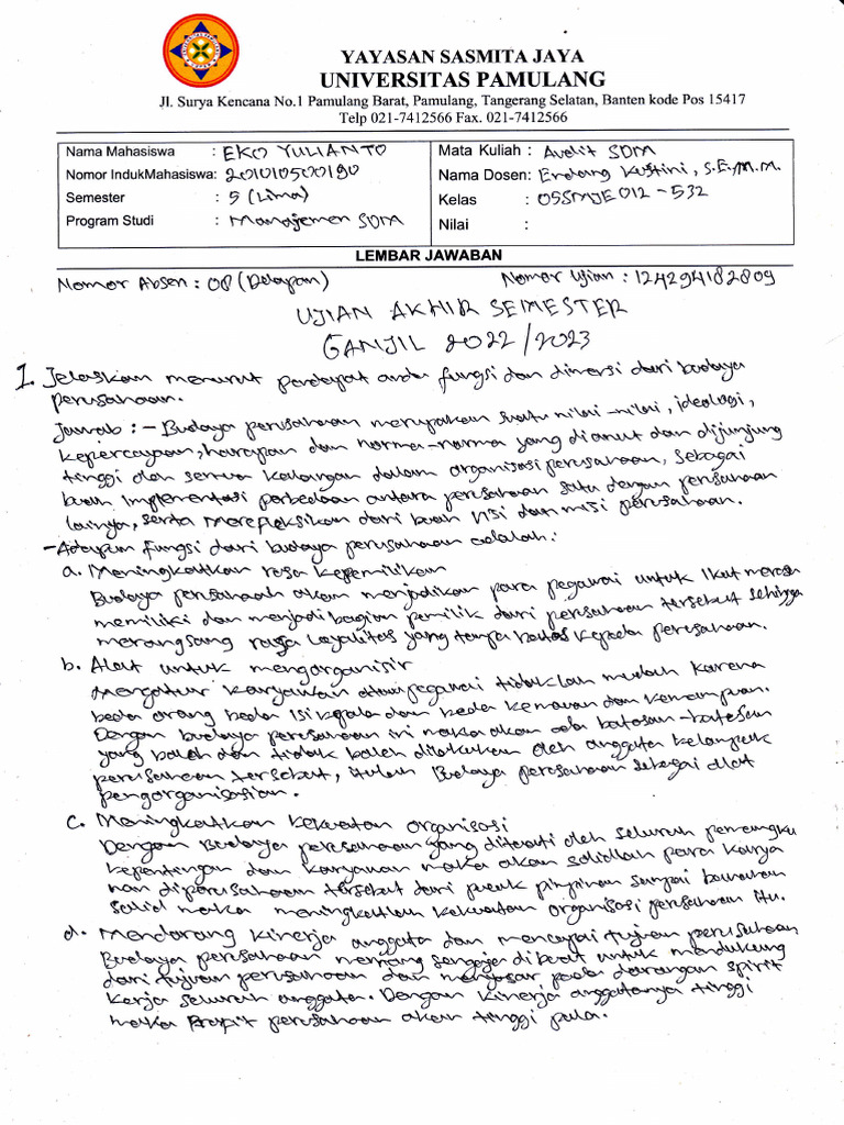 UAS Audit SDM Eko Yulianto | PDF