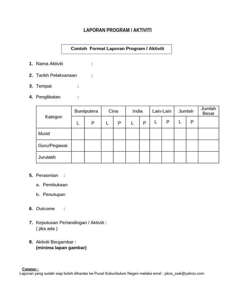 Contoh Format Laporan | PDF