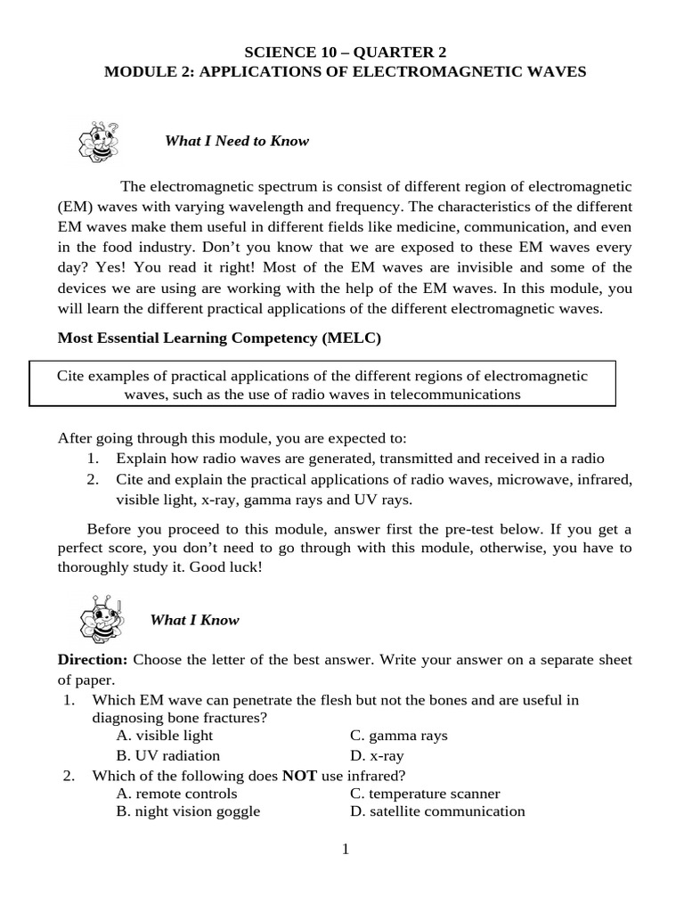 Mod2 RISO SCIENCE 10 Q2 Module 2 Applications of EM Waves | PDF