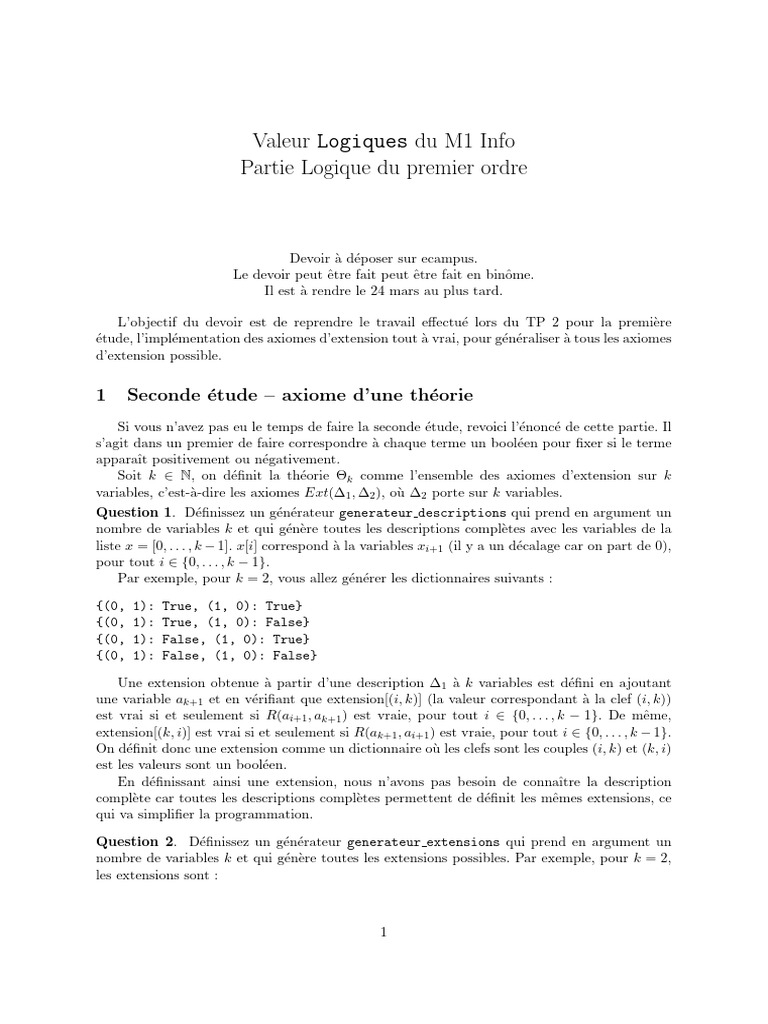 Devoir Logiques | PDF