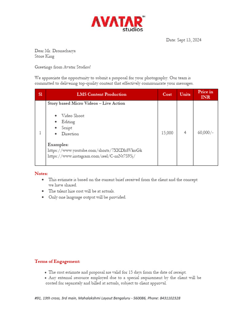 Revised Estimate - Storeking | PDF