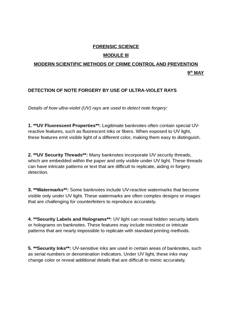 Forensic Science Counterfiet | PDF