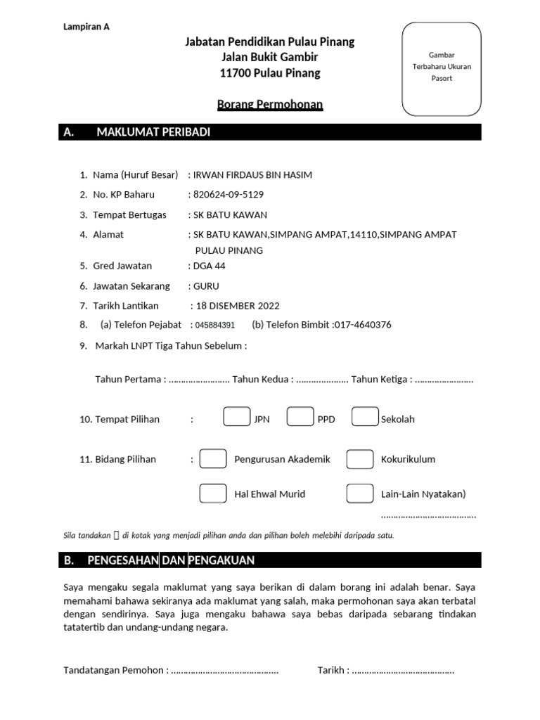 Borang borang borang | PDF