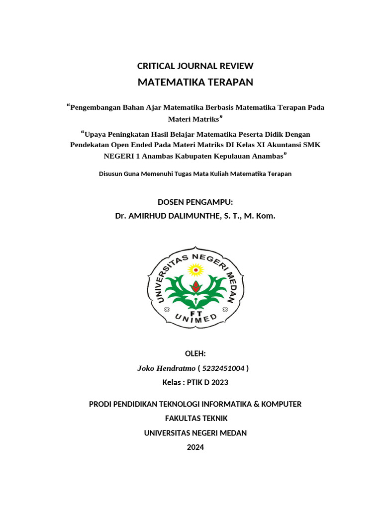CRITICAL_JOURNAL_REVIEW_MATEMATIKA_TERAPAN | PDF