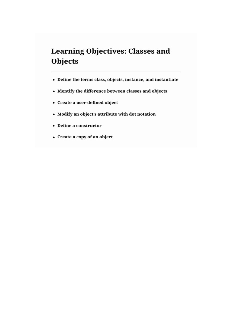 Classes and Objects | PDF