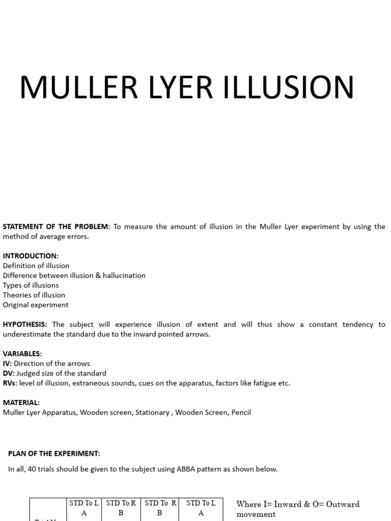 Muller Lyer Illusion Demo Sheet | PDF