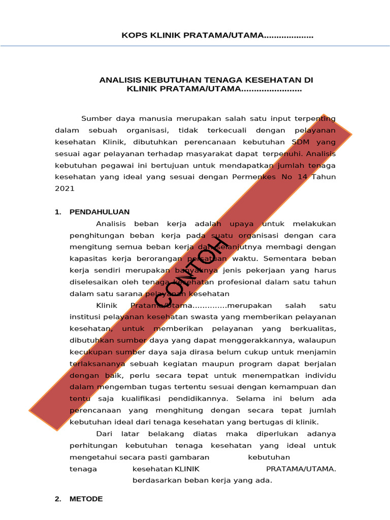 Contoh Analisa Beban Kerja | PDF