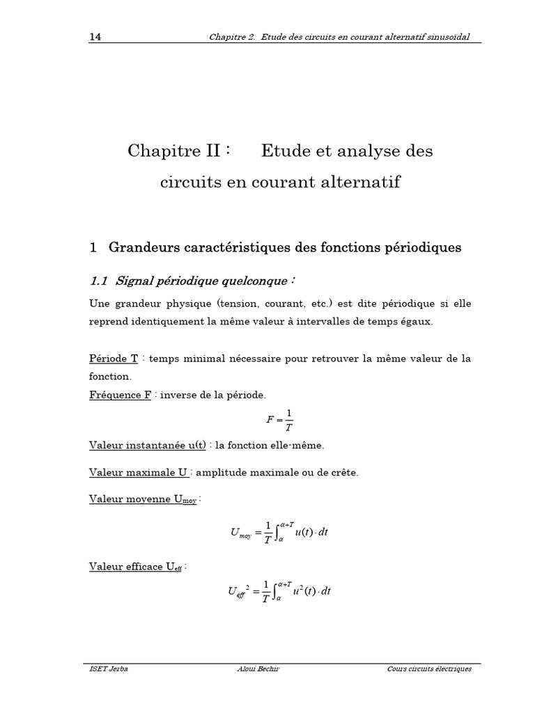 Chapitre 2 Circuits Électriques Régime Monophasé | PDF
