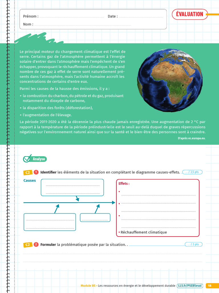 Pse 1re b5 Evaluation Numerique | PDF