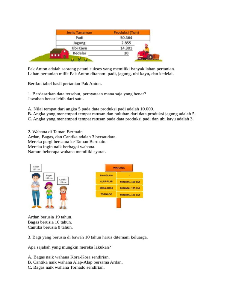 Latihan Soal ANBK Numerasi | PDF