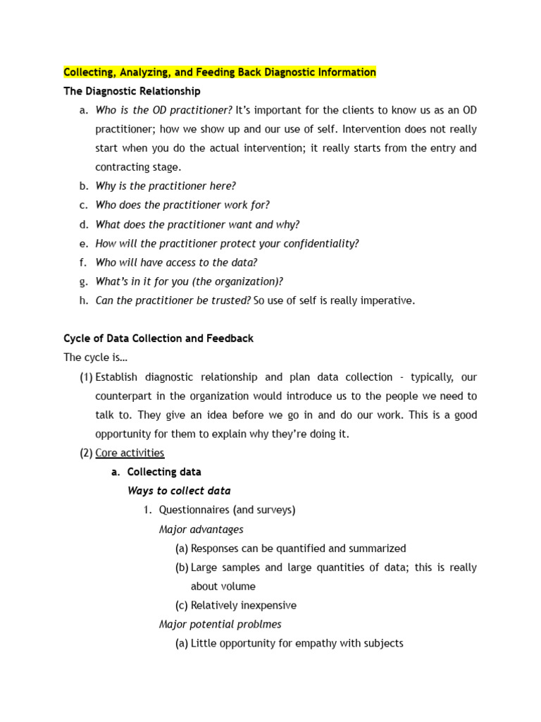 Diagnostic Information Notes | PDF