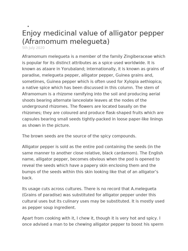 Alligator Pepper | PDF