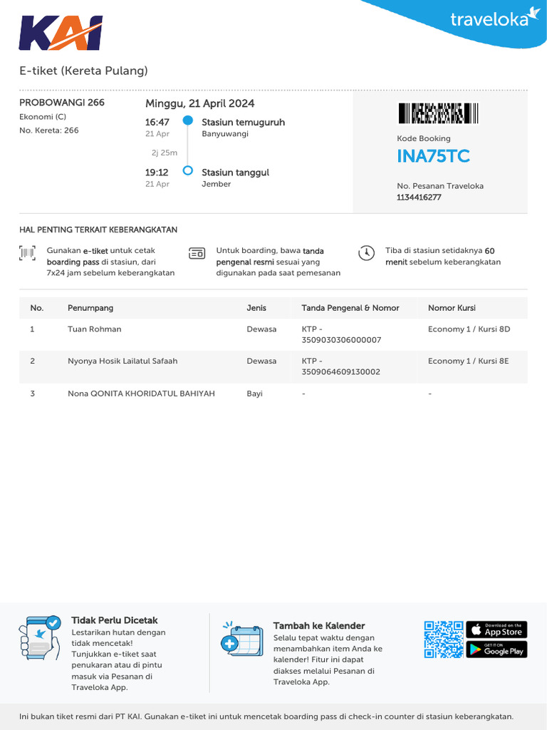 Train Return E-Ticket | PDF
