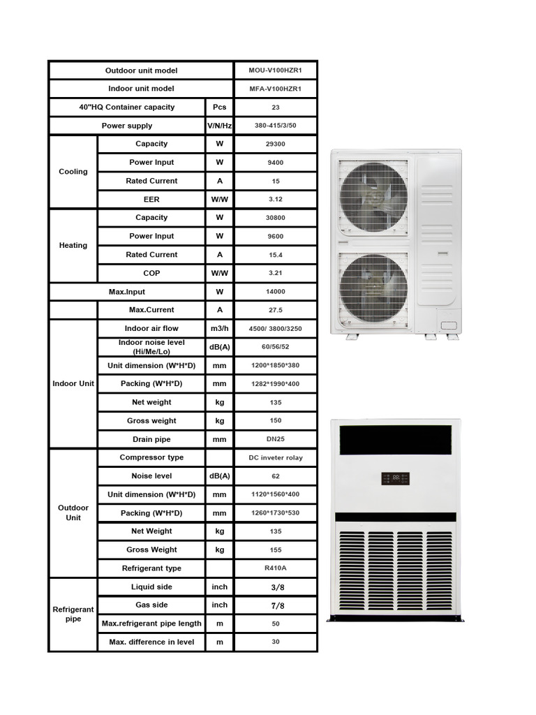 10hp Floor Ac Parameters | PDF