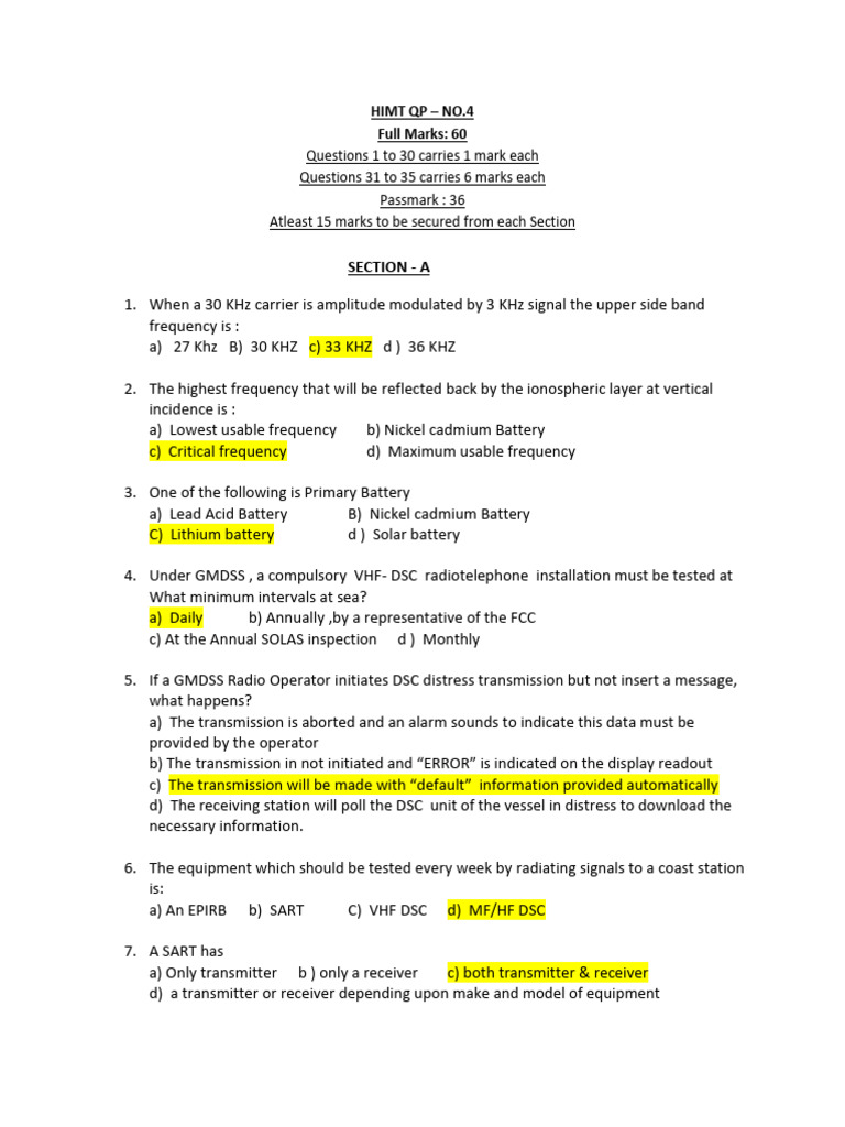 QP NO.4 with Key | PDF