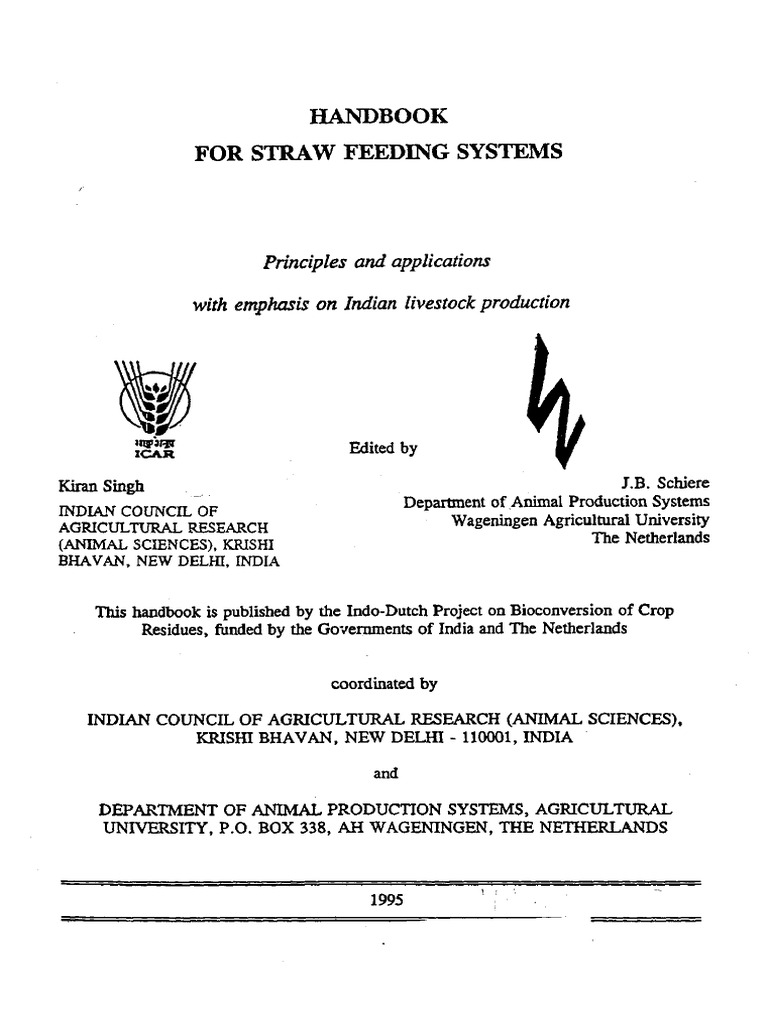 Handbook For Straw Feeding Systems Principles And-Wageningen University ...
