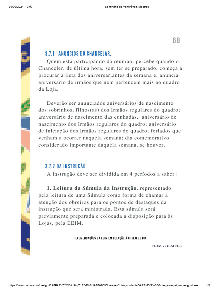 3.7.1 Anuncios Do Chancelar.: 1. Leitura Da Súmula Da Instrução | PDF