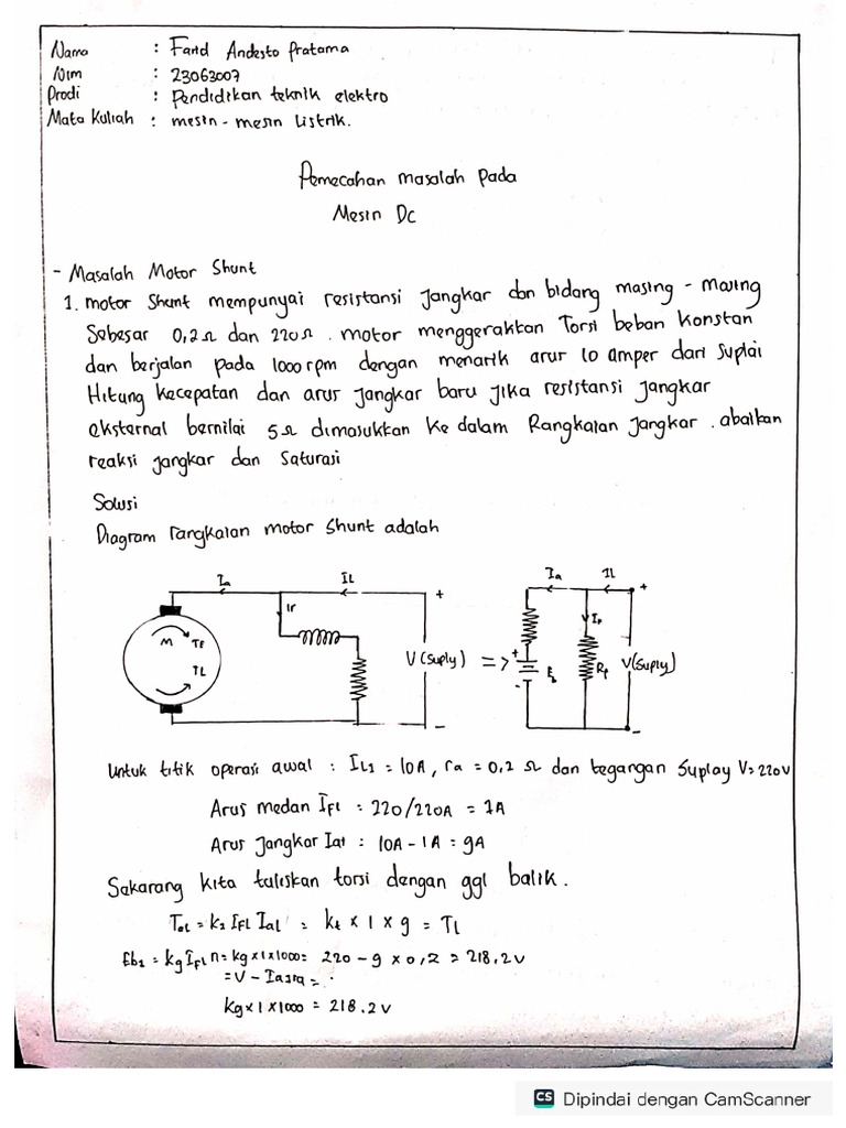 TGS 11 Mesin Listrik - Farid Andesta Pratama - 23063007 | PDF