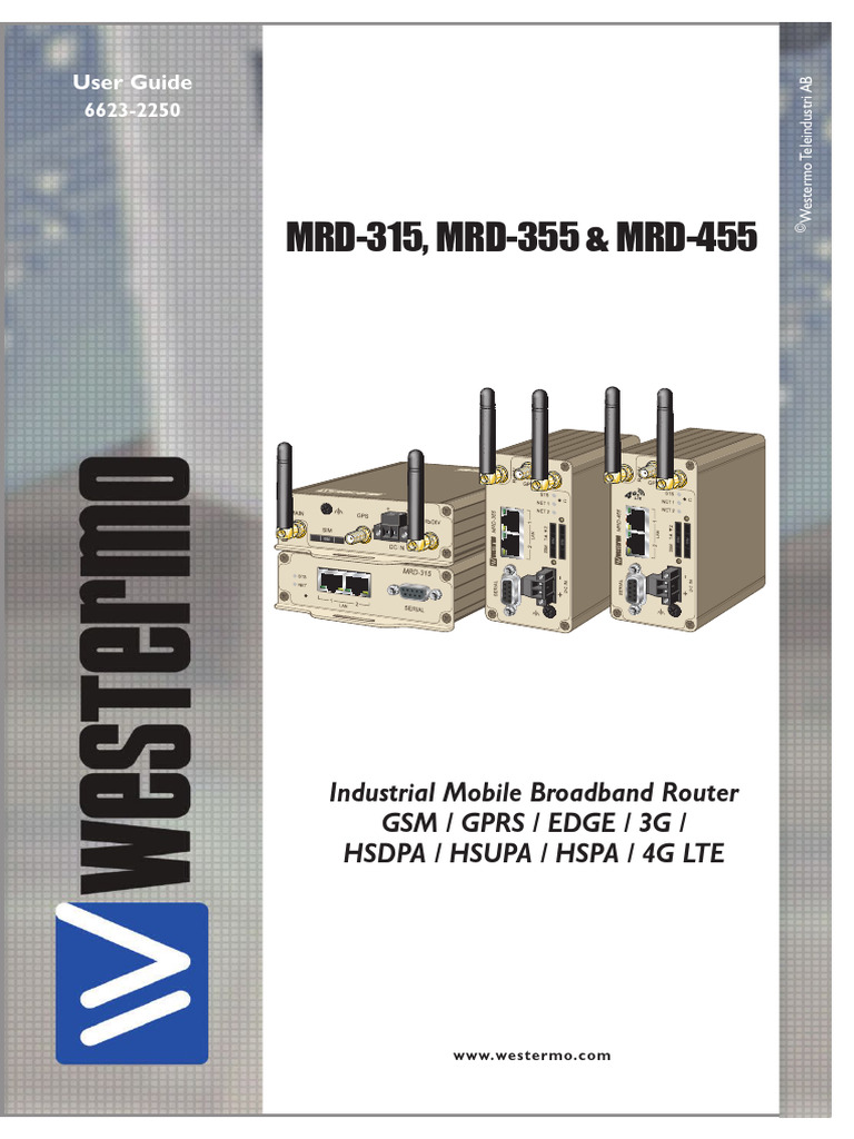 Westermo Industrial 4g Router MRD 455 User Manual (IMPORTANT) | PDF
