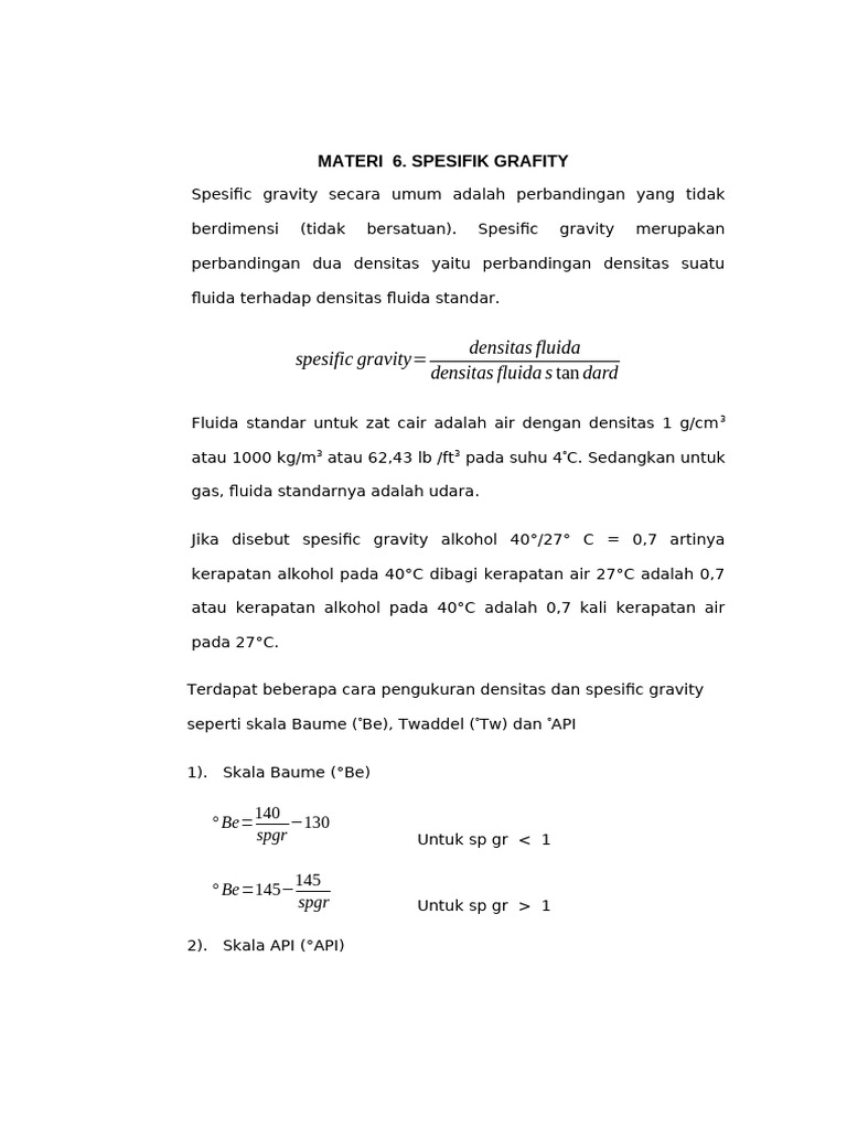 Materi 6. Spesifik Gravity | PDF