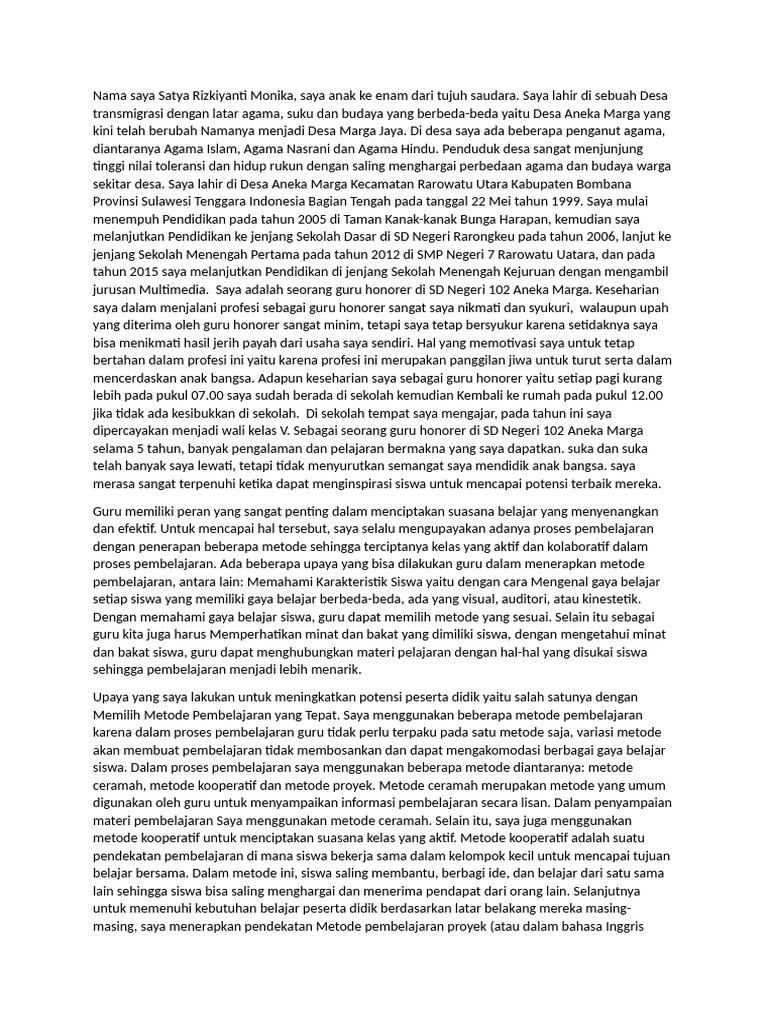 Nama Saya Satya Rizkiyanti Monika | PDF