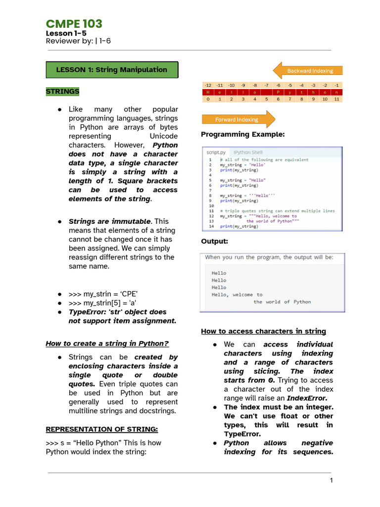 Python String Manipulation Guide | PDF | Class (Computer Programming ...