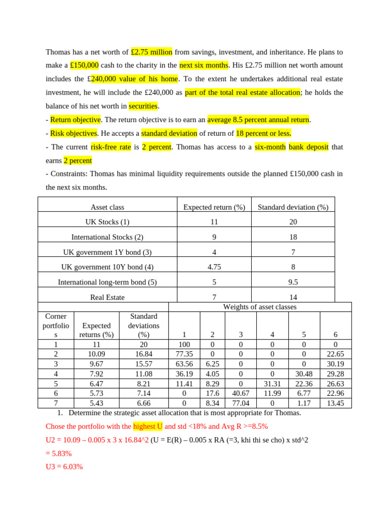 Asset Allocation | PDF