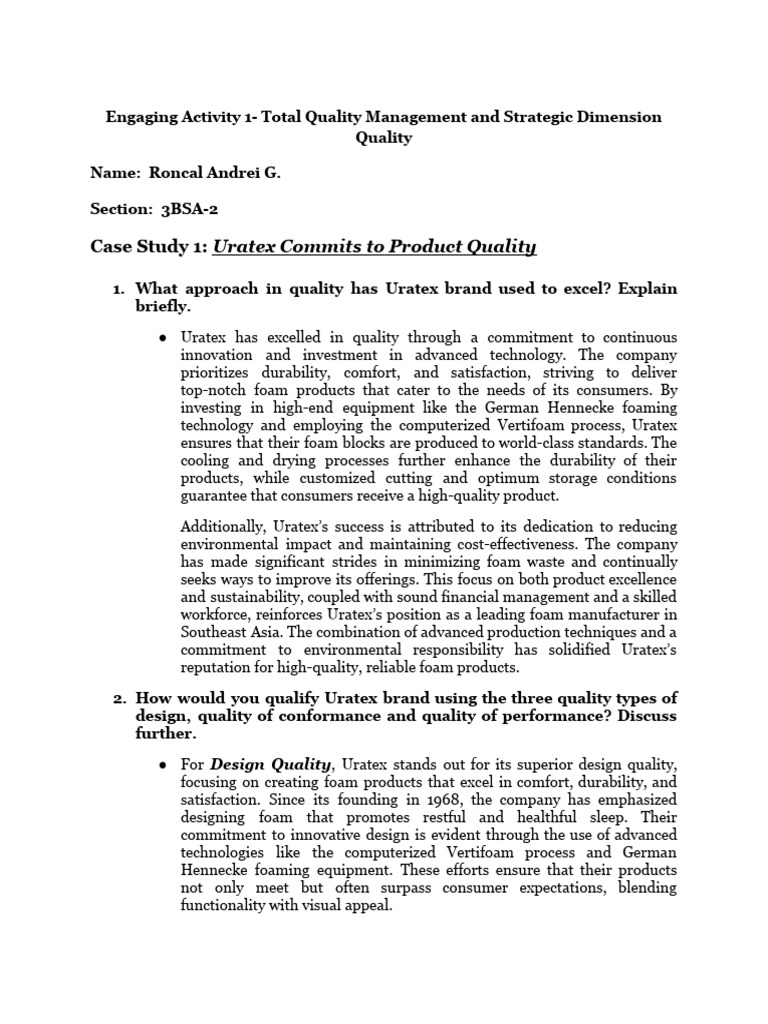 Roncal, Andrei G. - Engaging Activity 1-TQM and Strategic Dimension ...