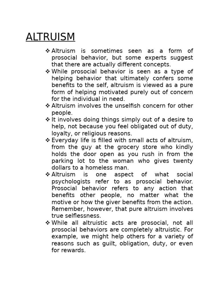 Understanding Altruism and Volunteering | PDF | Altruism | Psychology