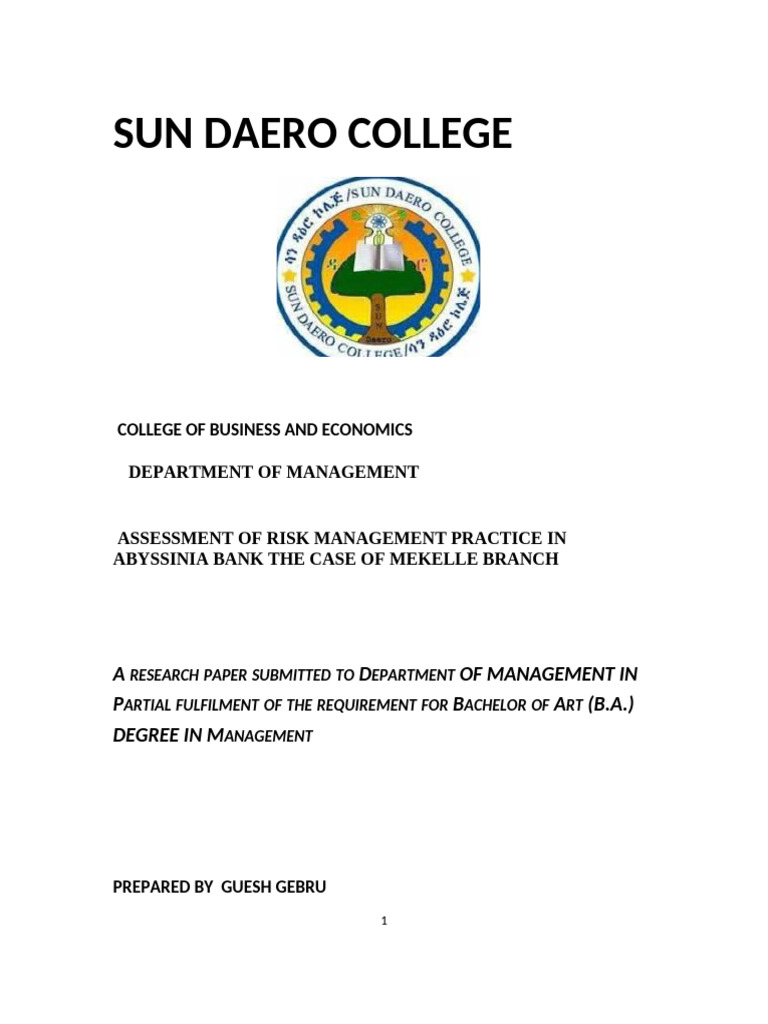 GUESH GEBRU @SUN - Final Research | PDF