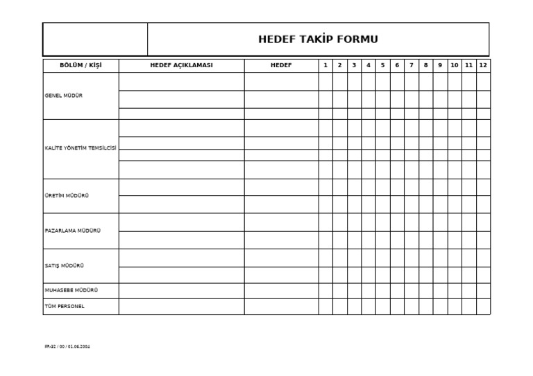 FR 32 Hedef Takip Formu | PDF