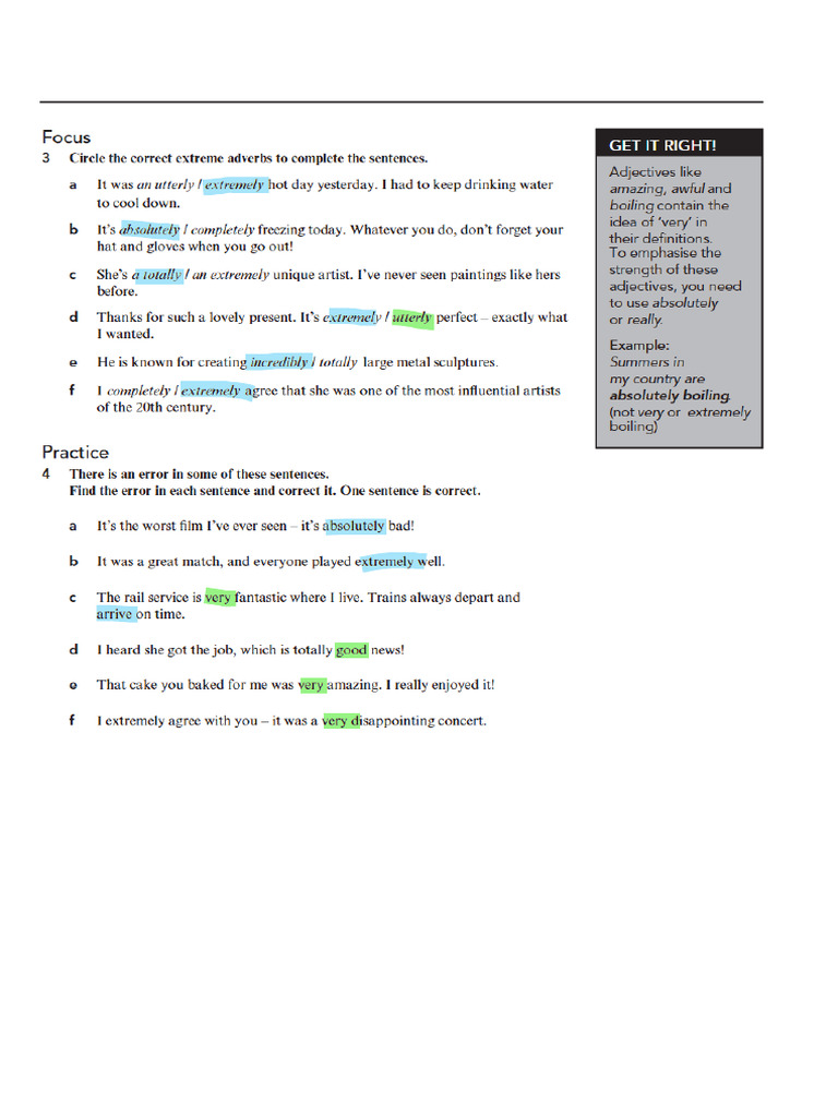 Unit 4 Adjective Modified With Extreme Adverb | PDF