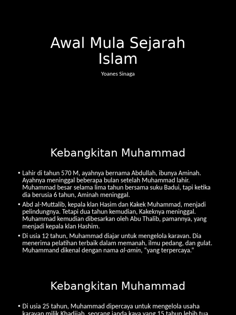 Awal Mula Sejarah Islam | PDF