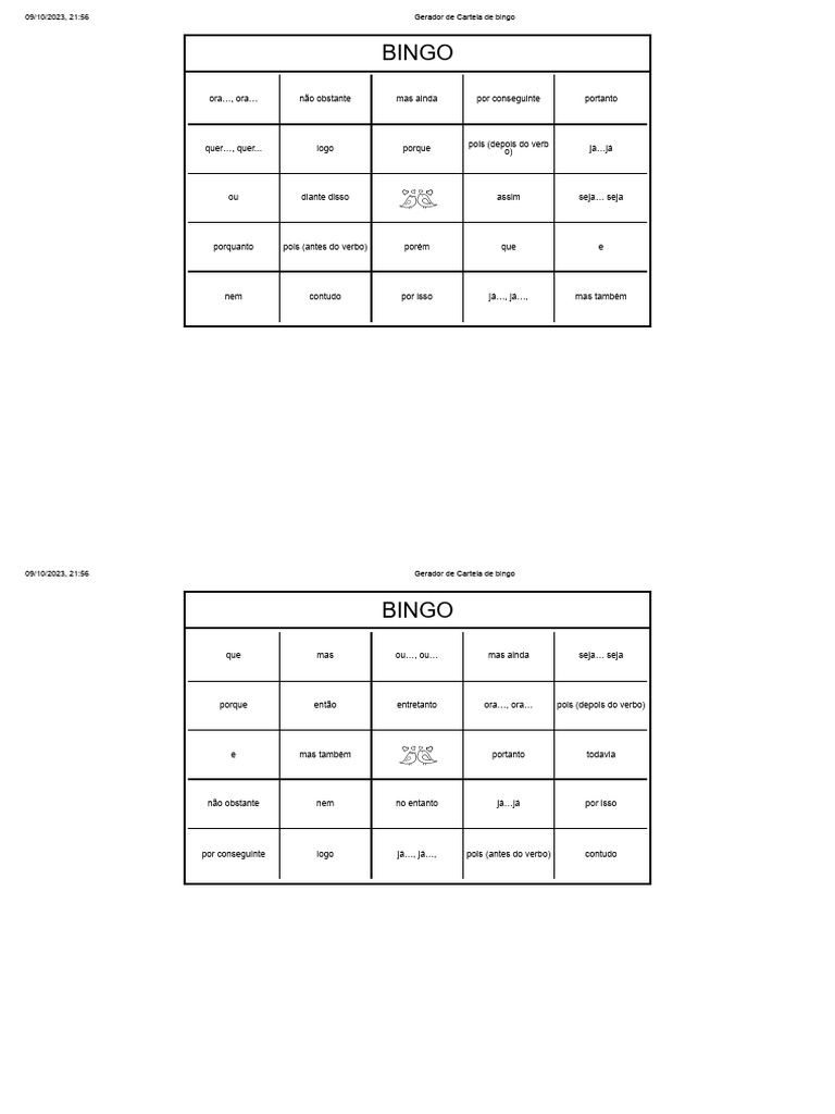 Gerador de Cartela de bingo | PDF