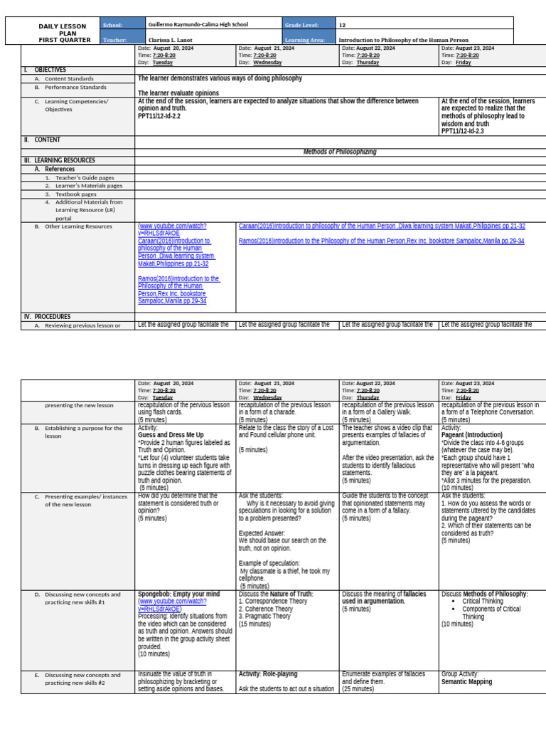 Philo DLL Week 4 | PDF