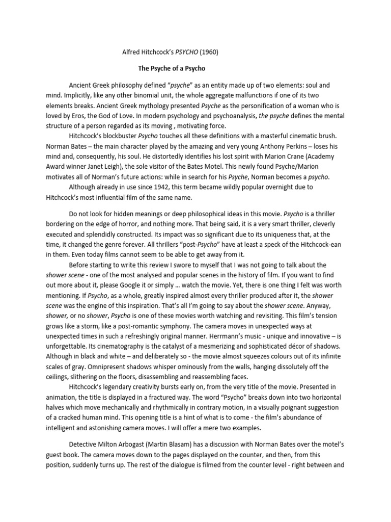 Psycho Review | PDF