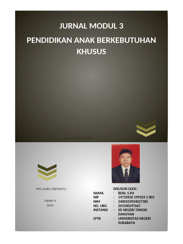 Jurnal Topik 3 Pendidikan Inklusif Kebutuhan Khusus - Beni | PDF