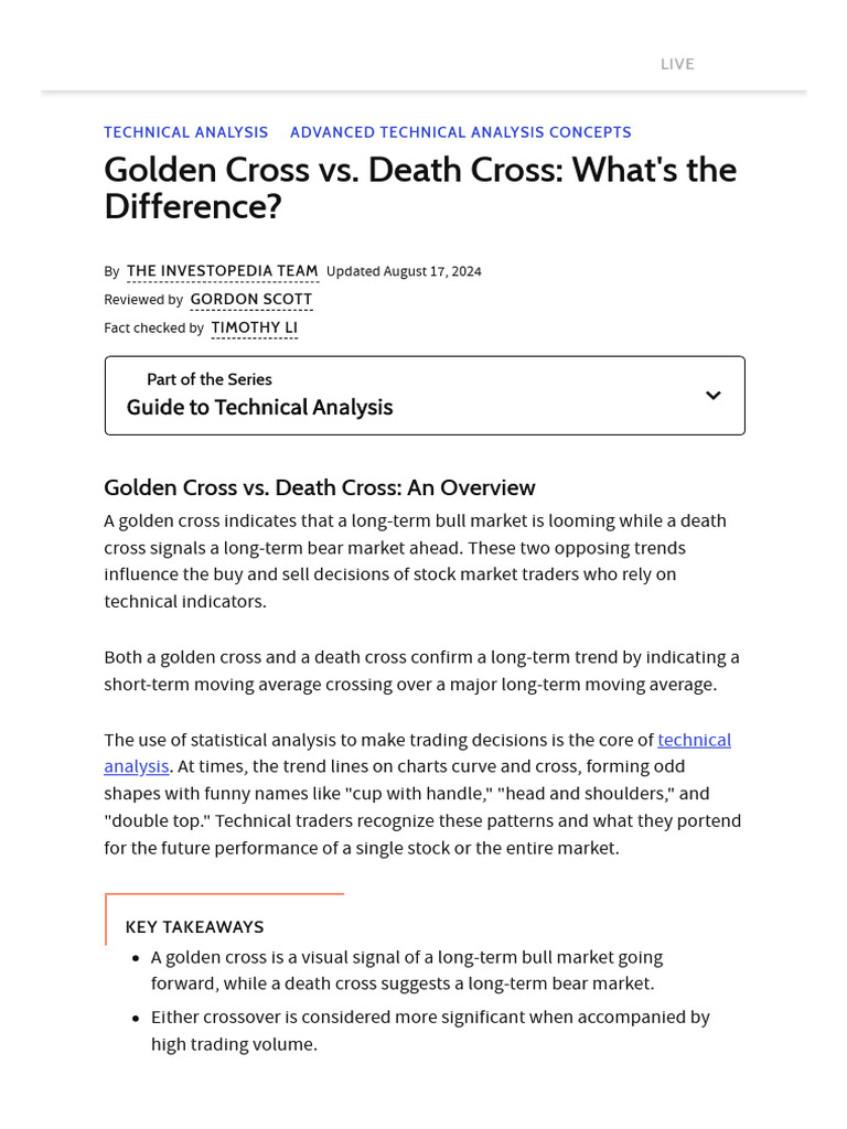 Golden Cross vs. Death Cross - What's The Difference | PDF