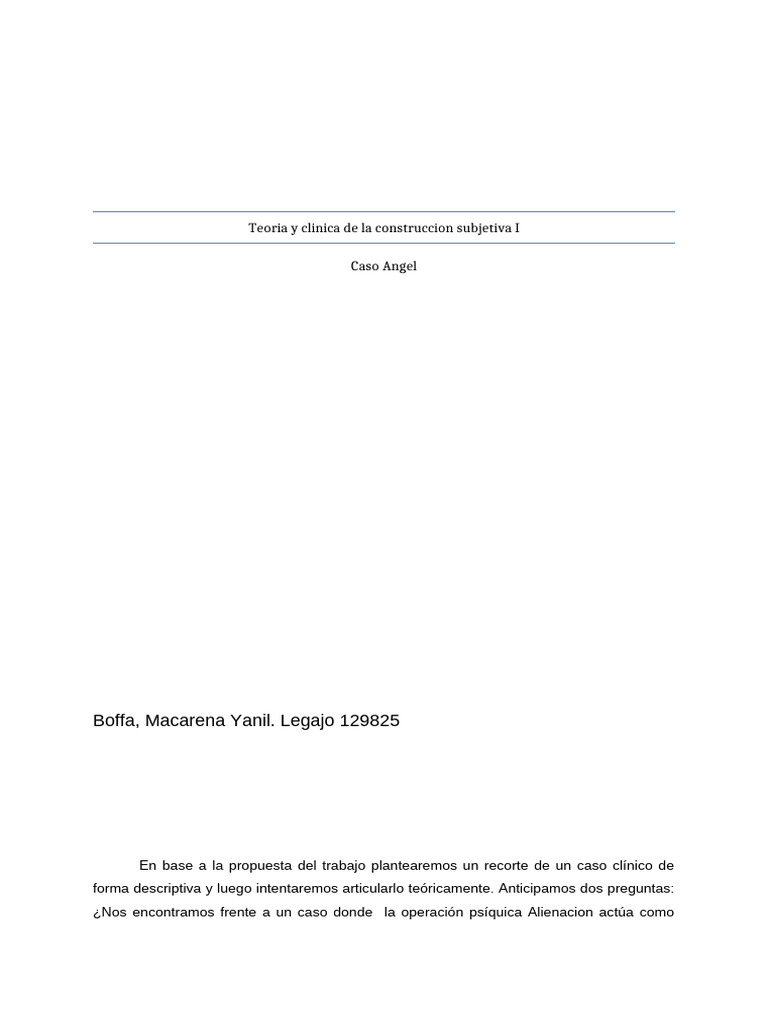 Tp final teoría y clinica | PDF