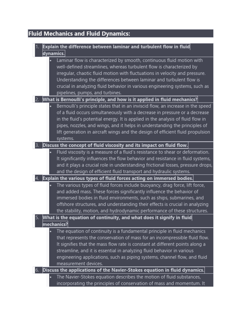 Fluid Mechanics and Fluid Dynamics | PDF | Fluid Dynamics | Fluid Mechanics
