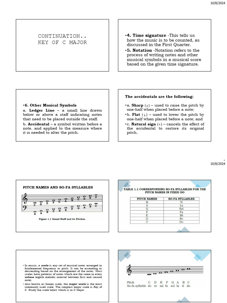 C Major | PDF | Scale (Music) | Minor Scale
