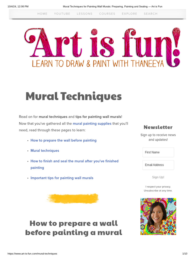 Mural Techniques For Painting Wall Murals - Preparing, Painting and ...